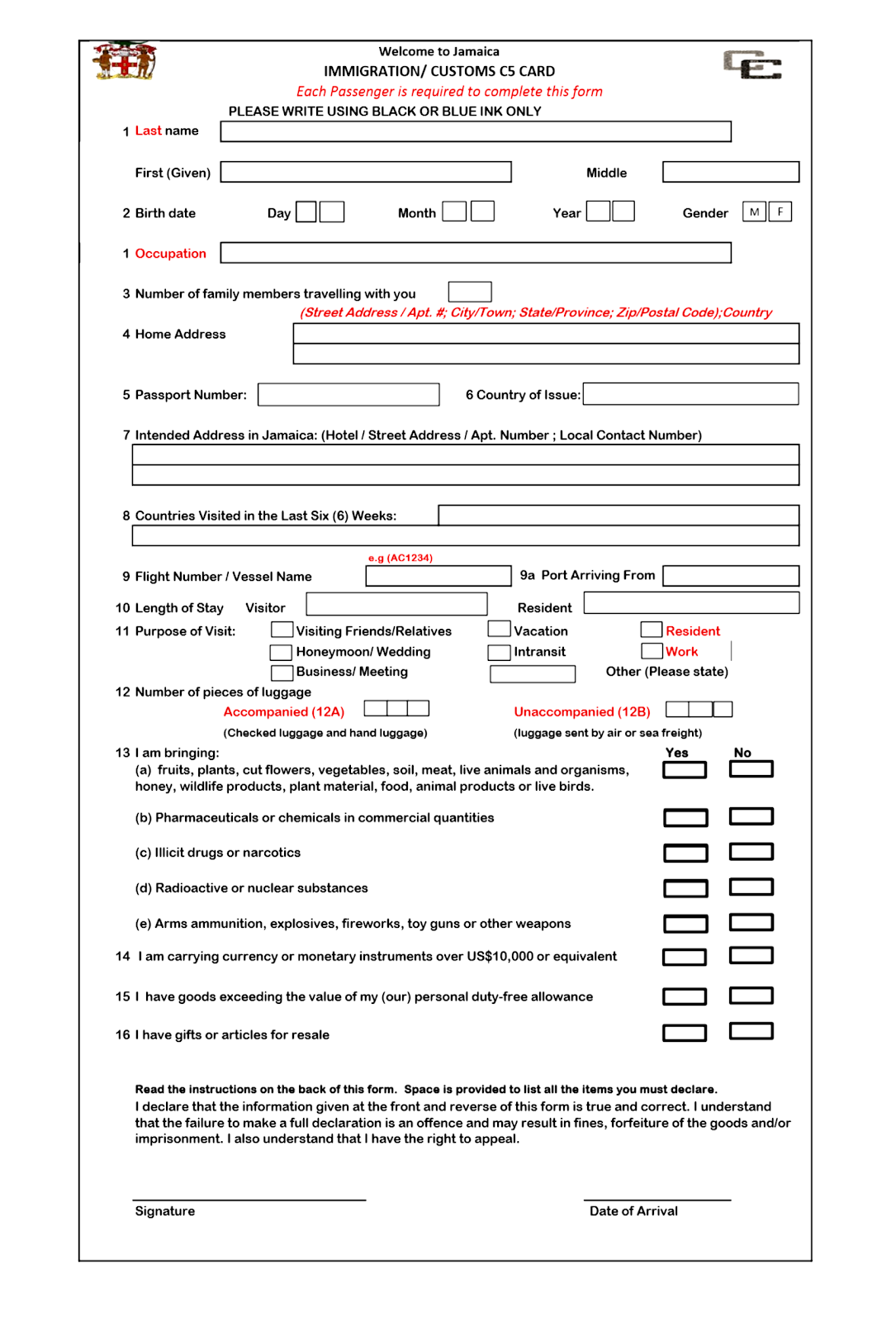 How to Fill Out Jamaica Immigration Form Easily